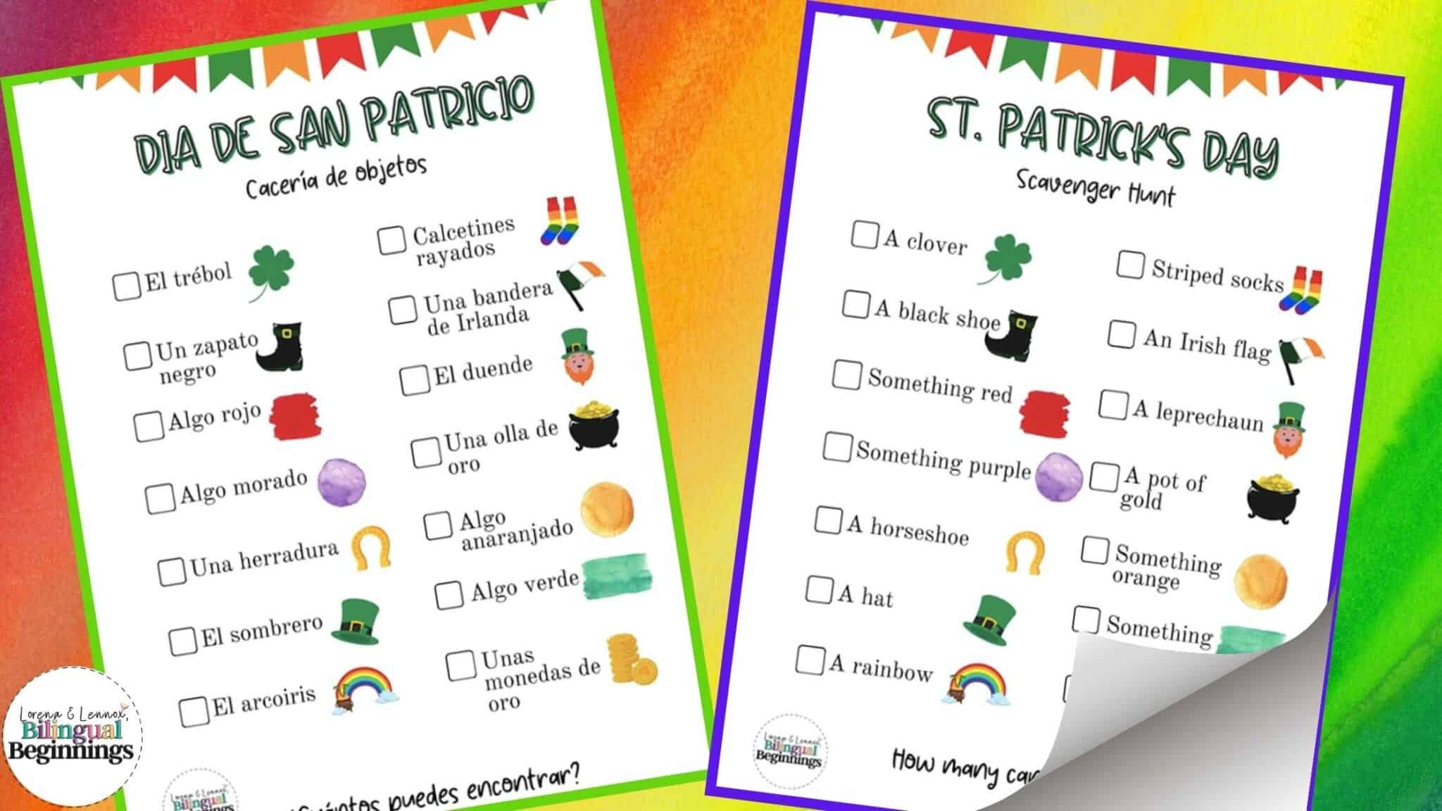 St. Patrick's Day Scavenger Hunt in Spanish (Free Printable ...