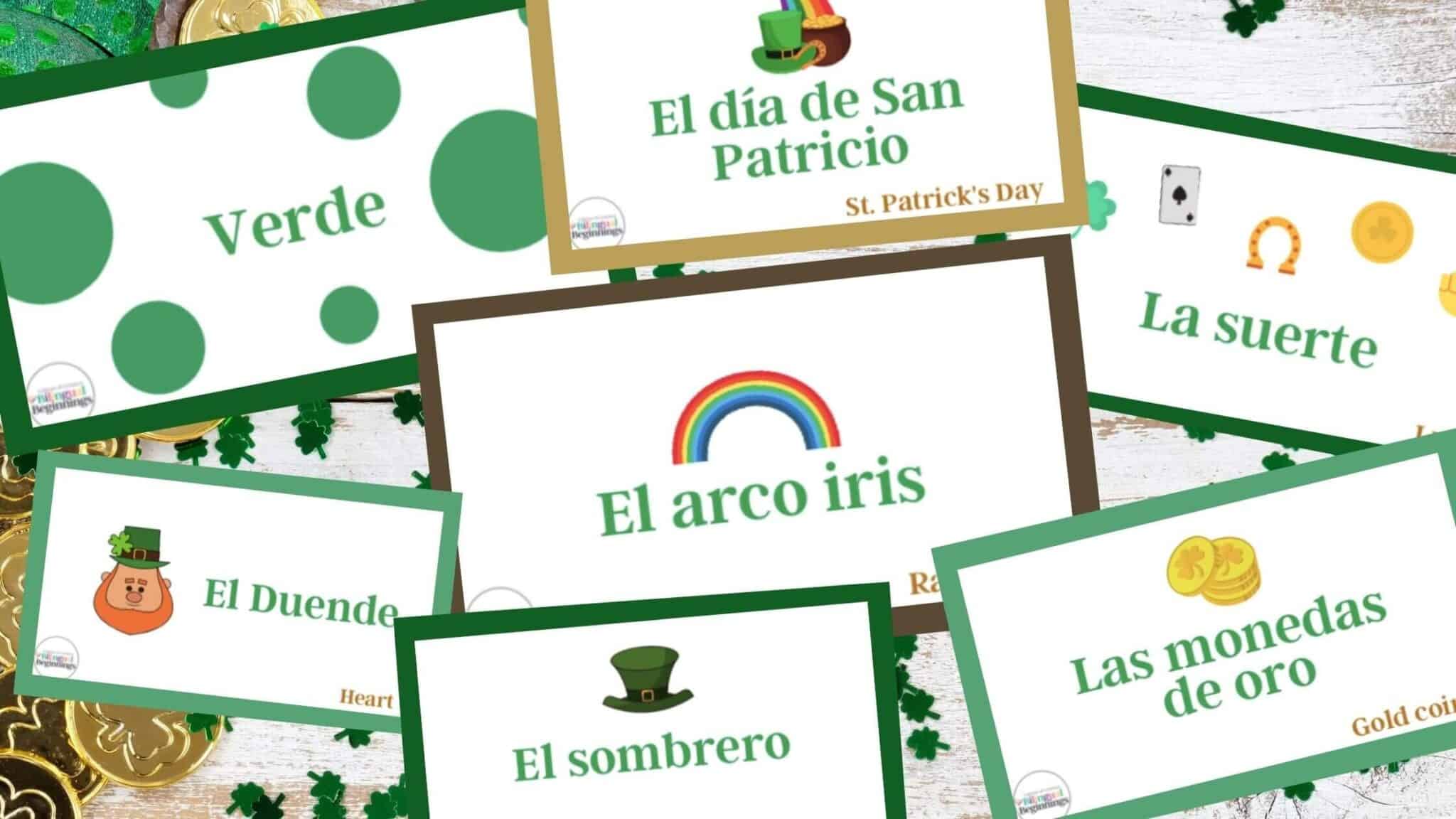 FREE St. Patrick's Day Worksheets and Flashcards in Spanish - Bilingual ...