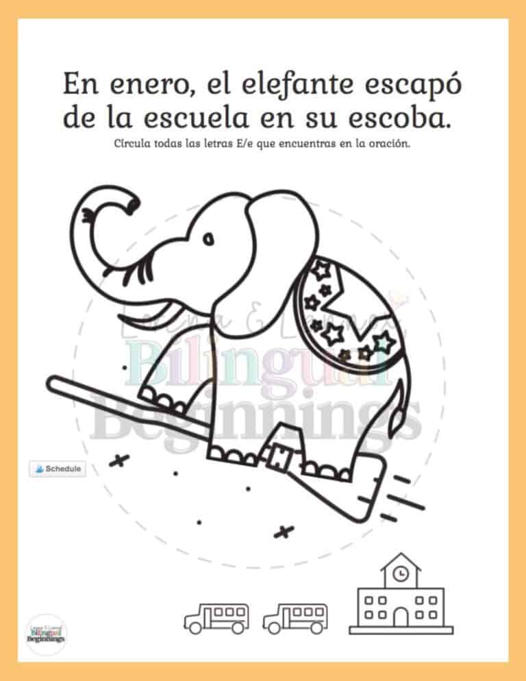 Letter E Printables in Spanish - Bilingual Beginnings