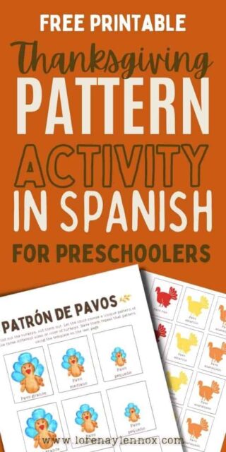Thanksgiving Pattern Activity in Spanish for Preschoolers (Free ...