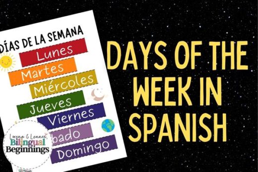 Spanish Words For Days of the Week: Free Printable - Bilingual Beginnings