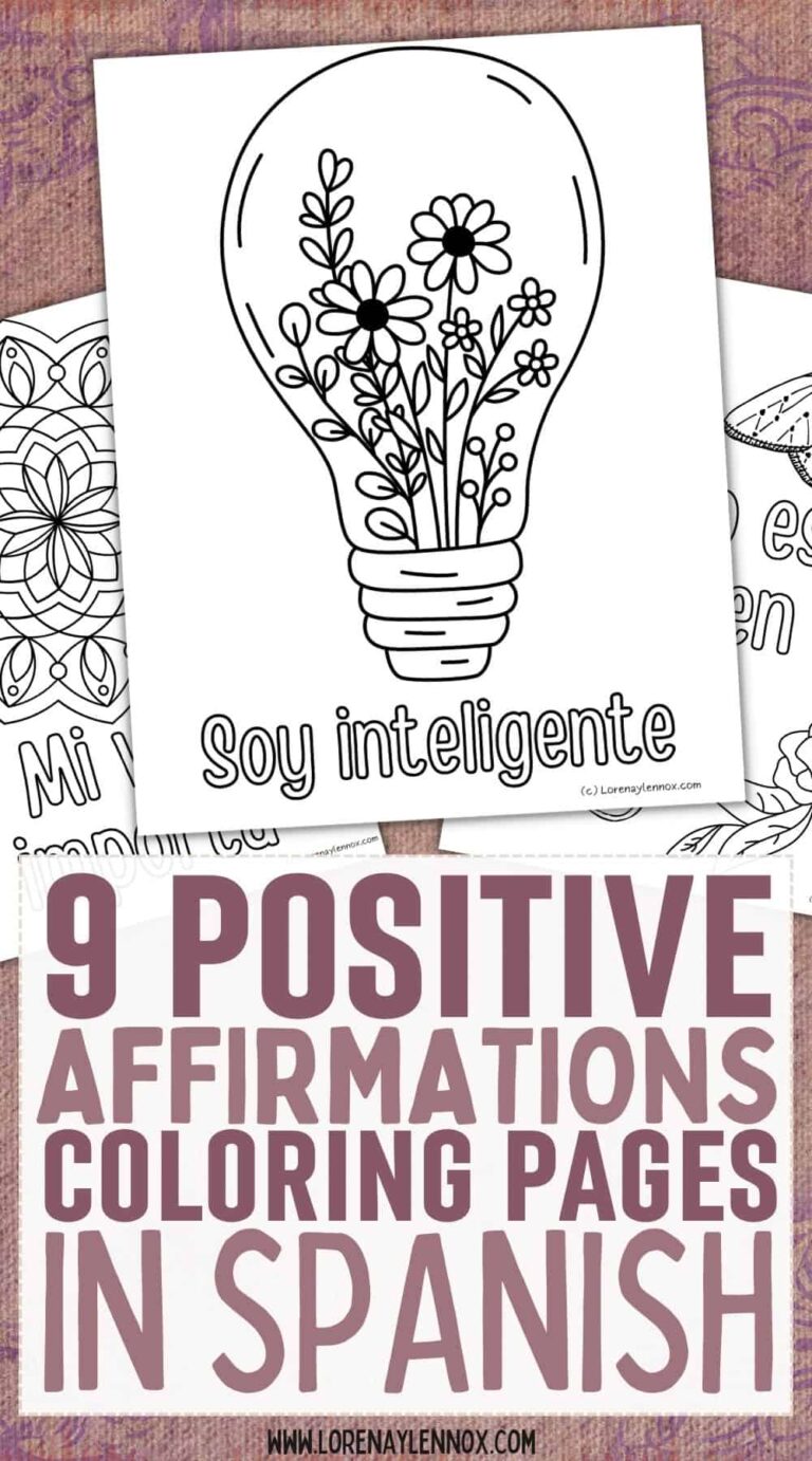 9 Positive Affirmations Coloring Pages for Kids in Spanish [Free ...