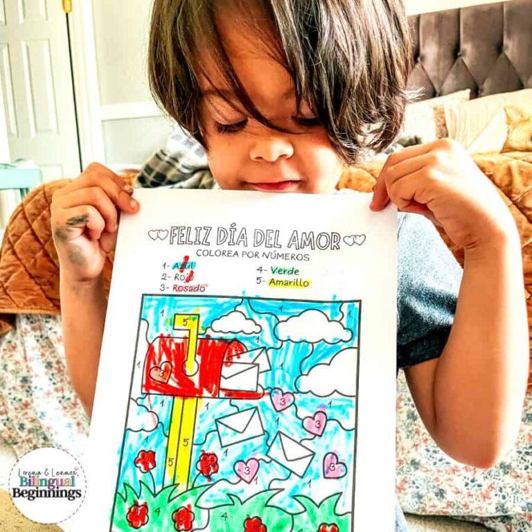 7 Valentine Color by Number Worksheets in Spanish [Free Printables ...