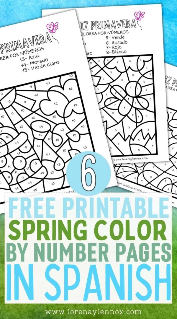 Spring Color by Number in Spanish for Kids [Free Printables ...