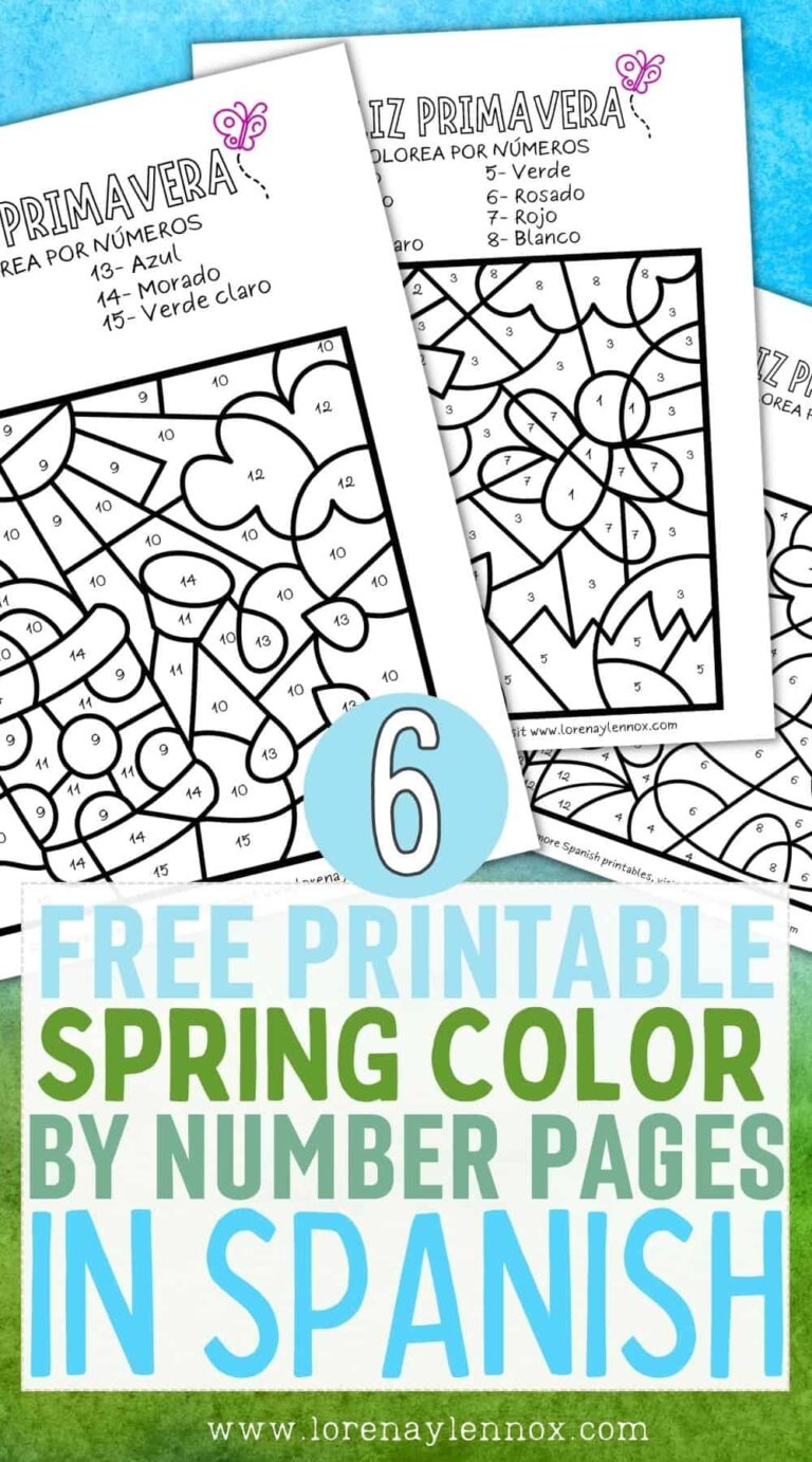 Spring Color by Number in Spanish for Kids [Free Printables ...