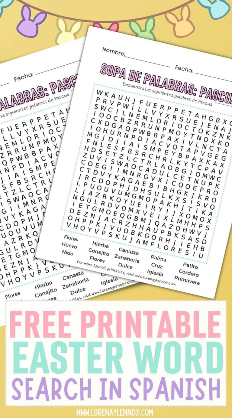 Easter Word Search Printable in Spanish [Free Printable] - Bilingual ...