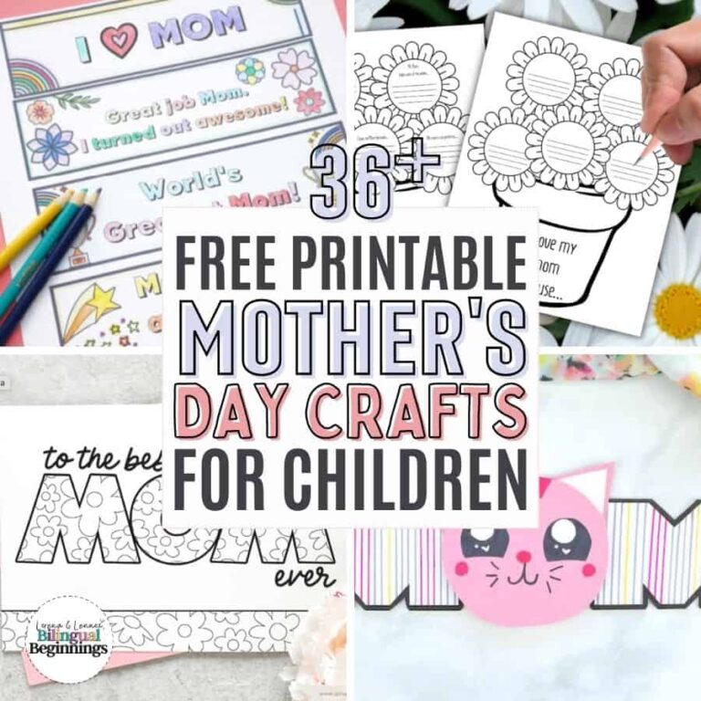 36+ Free Printable Mother's Day Crafts for Kids - Bilingual Beginnings
