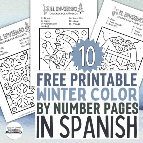 10 Color by Number Printable Summer Worksheets in Spanish - Bilingual ...