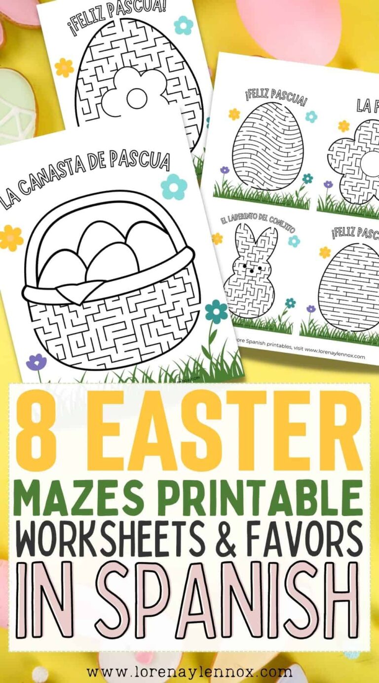 Easter Mazes Printable in Spanish for Kids— Worksheets & Favors ...
