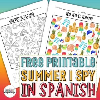 Summer I Spy Free Printable Worksheets in Spanish - Bilingual Beginnings