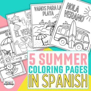 Summer Coloring Pages in Spanish for Kids [Free Printables] - Bilingual ...