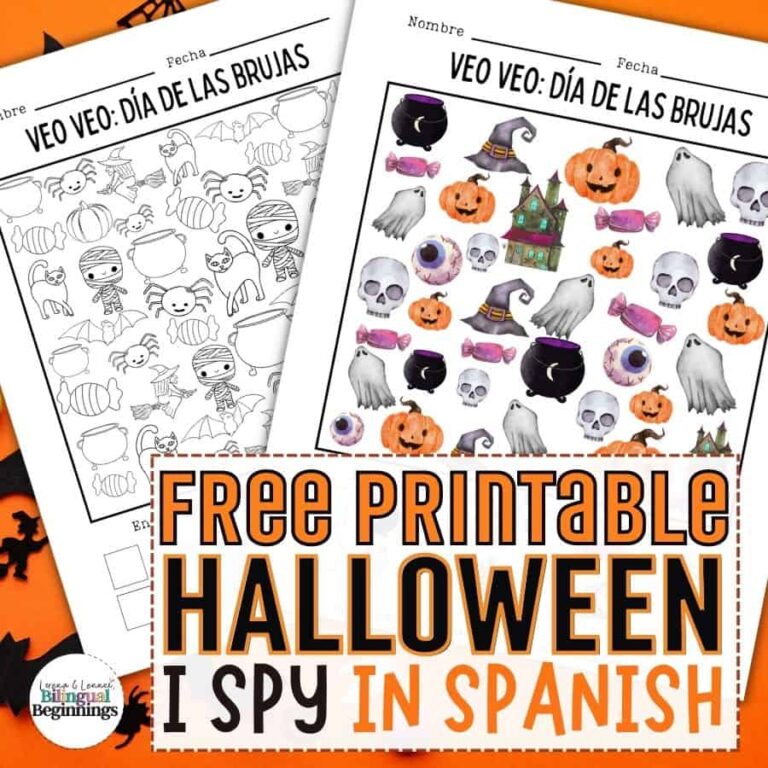 I Spy Halloween Worksheet in Spanish [Free Printables] - Bilingual ...