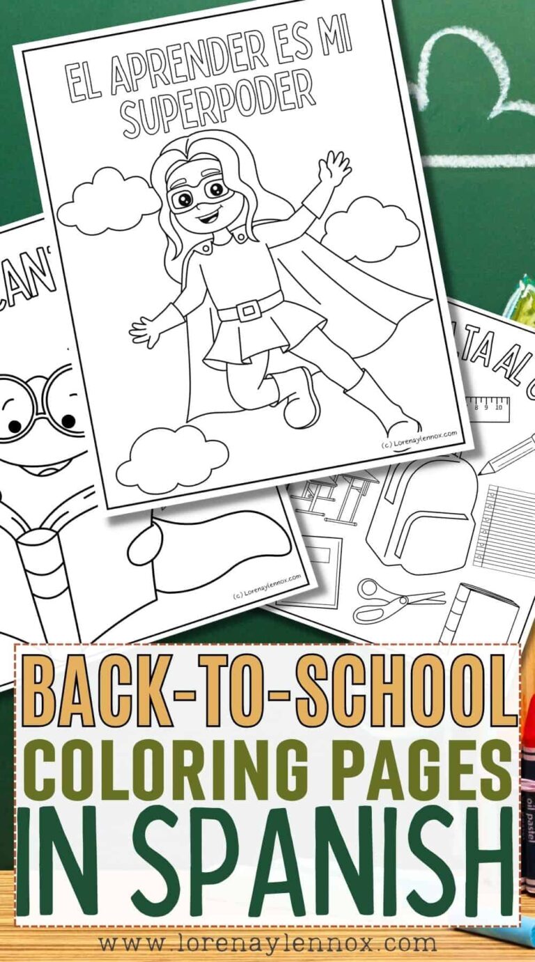 8 Free Printable Back to School Coloring Pages in Spanish - Bilingual ...
