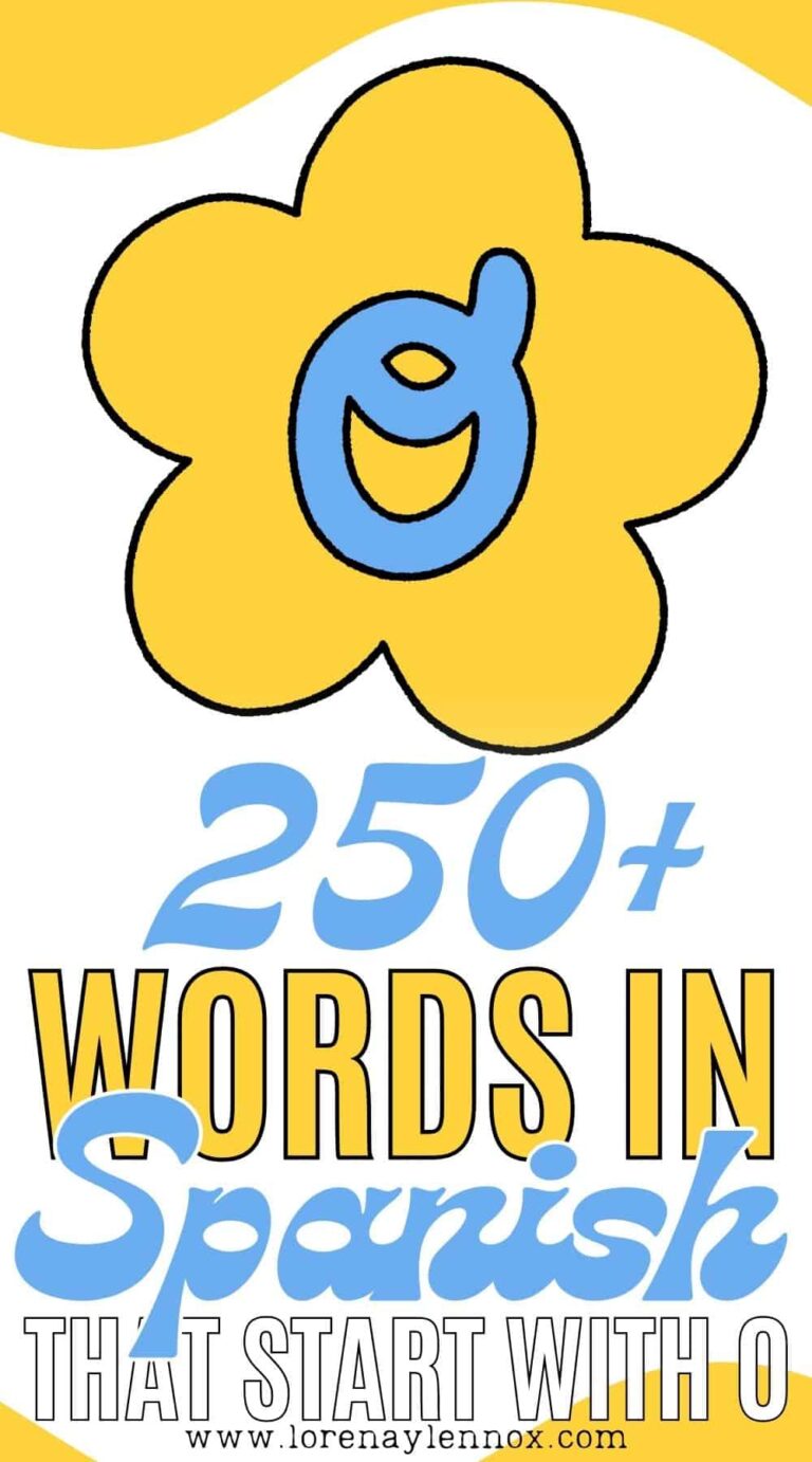 A List of 250 + Spanish Words That Start With O - Bilingual Beginnings