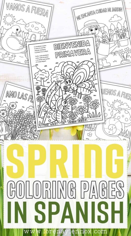 11 Spring Coloring Pages in Spanish - Bilingual Beginnings