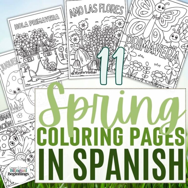 11 Spring Coloring Pages in Spanish - Bilingual Beginnings