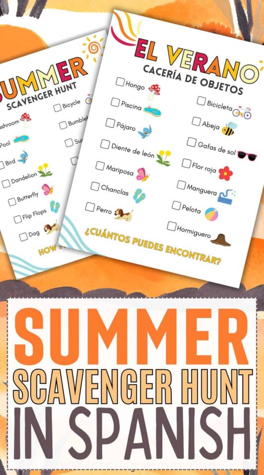 Free Printable Summer Scavenger Hunt in Spanish and English - Bilingual ...