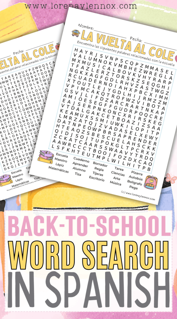 Free Back-to-School Spanish Word Search Printable - Bilingual Beginnings